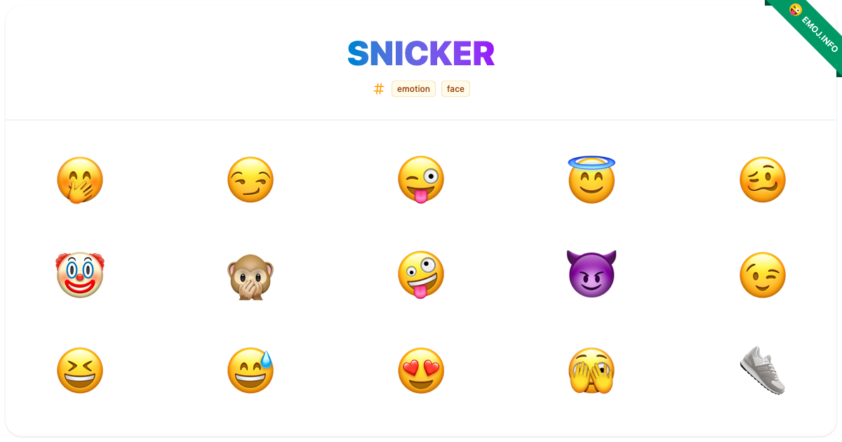 Snicker Emojis 🤭 😏 😜 | Meaning, Copy & Paste
