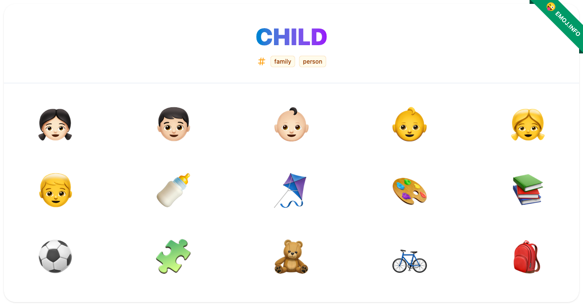 Child Emojis 👧🏻 👦🏻 👶🏻 | Meaning, Copy & Paste