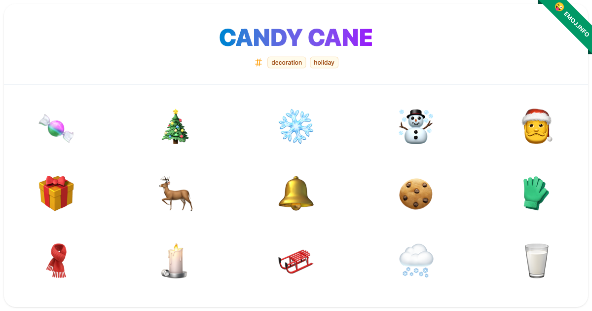Candy Cane Emojis 🍬 🎄 ️ | Meaning, Copy & Paste
