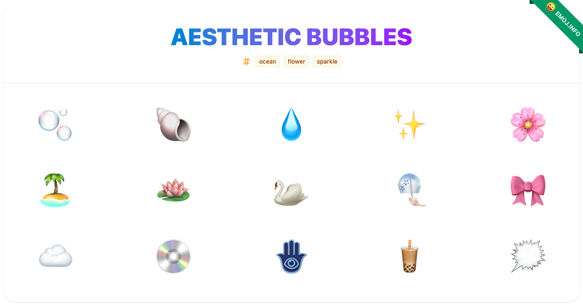 Aesthetic Bubbles Emojis 🫧 🐚 💧 | Meaning, Copy & Paste