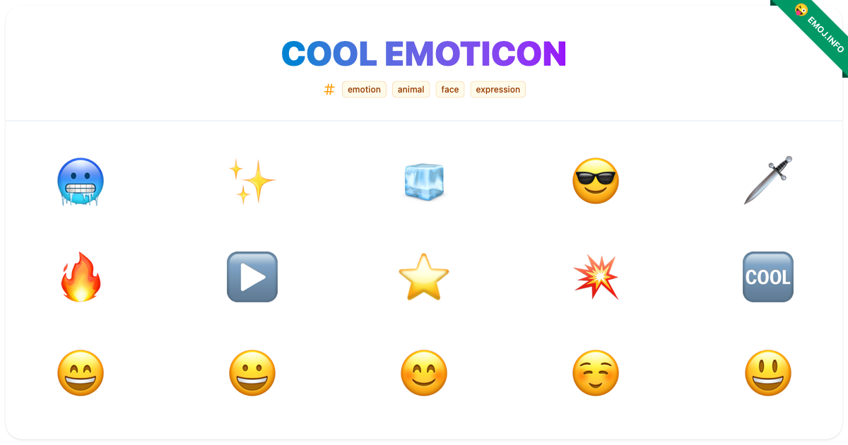 Cool Emoticon Emojis 🥶 🧊 | Meaning, Copy & Paste