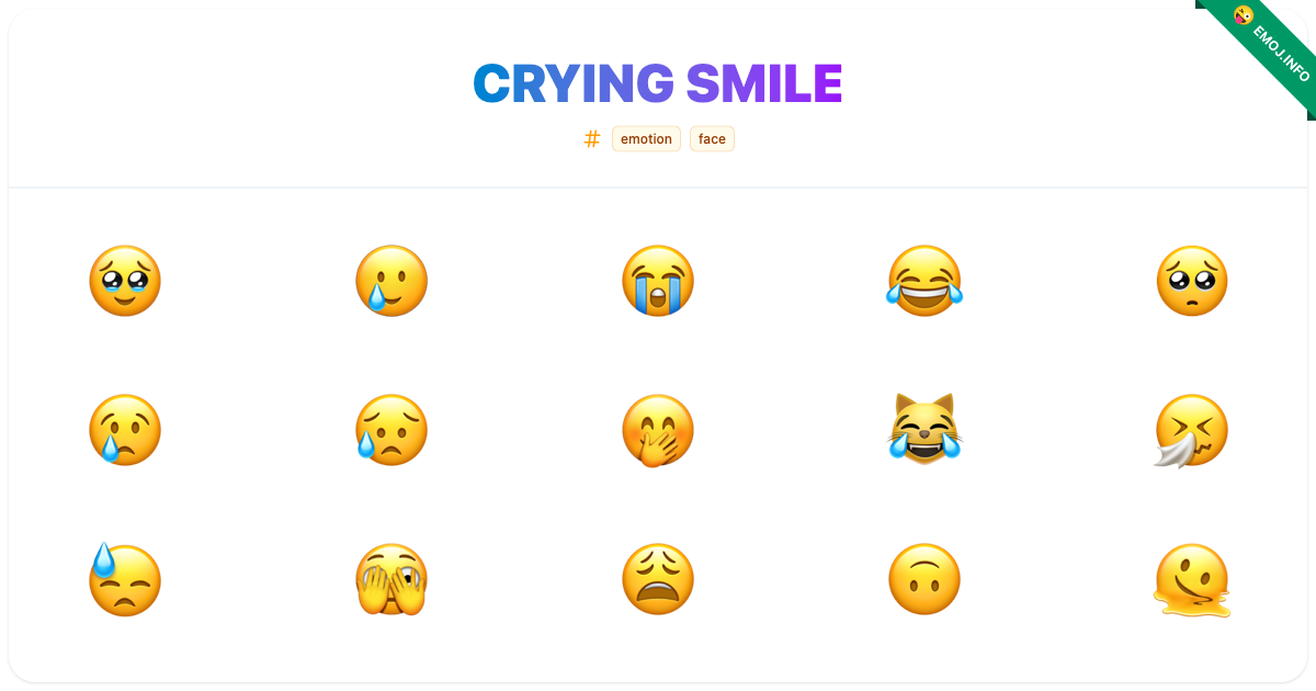 Crying Smile Emojis 🥹 🥲 😭 | Meaning, Copy & Paste