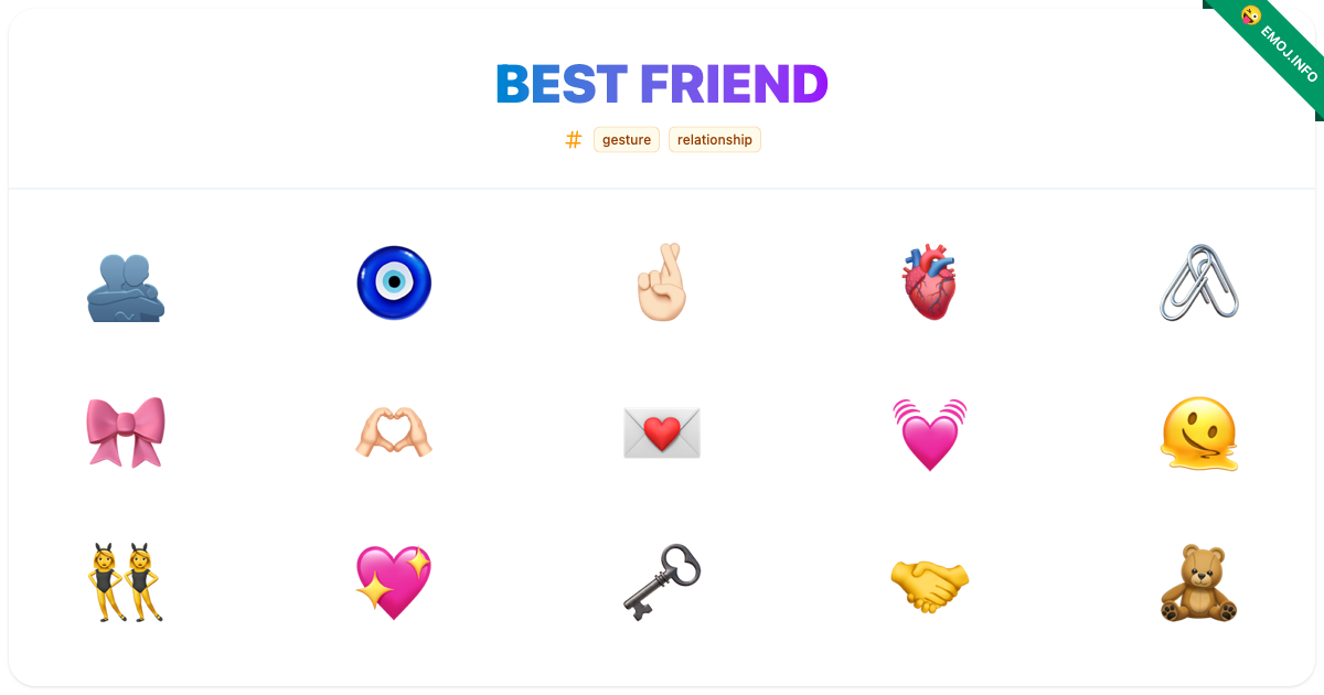 Best Friend Emojis 🫂 🧿 🤞🏻 | Meaning, Copy & Paste