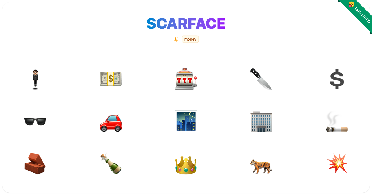 Scarface Emojis 🕴🏻 💵 🎰 | Meaning, Copy & Paste