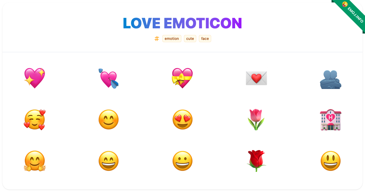 Love Emoticon Emojis 💖 💘 💝 | Meaning, Copy & Paste