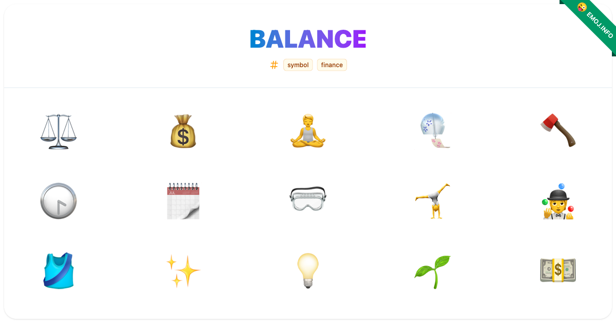Balance Emojis ⚖️ 💰 🧘 | Meaning, Copy & Paste