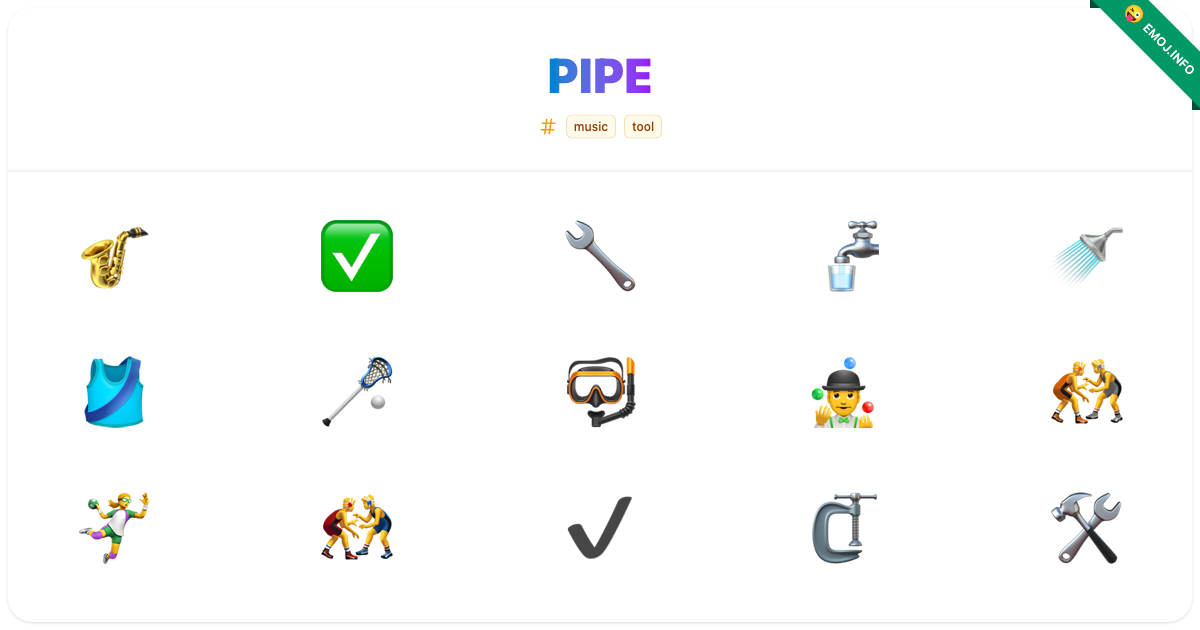 Pipe Emojis 🎷 🔧 | Meaning, Copy & Paste