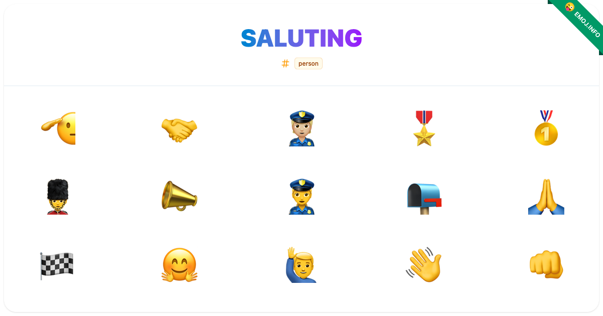 Saluting Emojis 🫡 🤝 👮🏼 | Meaning, Copy & Paste