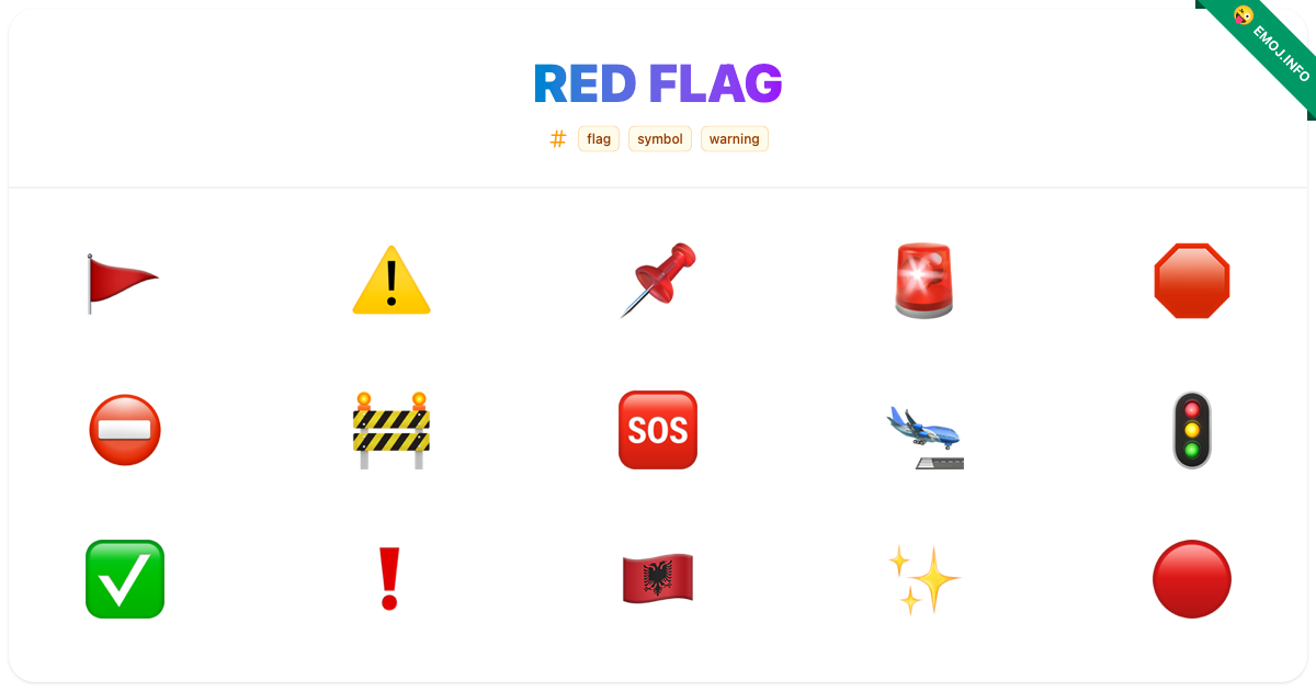 Red Flag Emojis 🚩 ⚠️ 📌 | Meaning, Copy & Paste