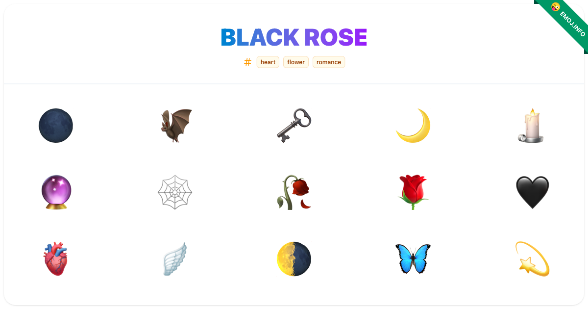 Black Rose Emojis 🌑 🦇 🗝️ | Meaning, Copy & Paste