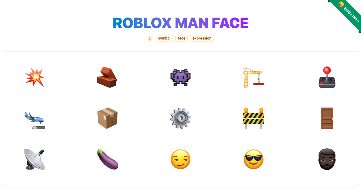 Roblox Man Face Emojis 💥 🧱 👾 | Meaning, Copy & Paste