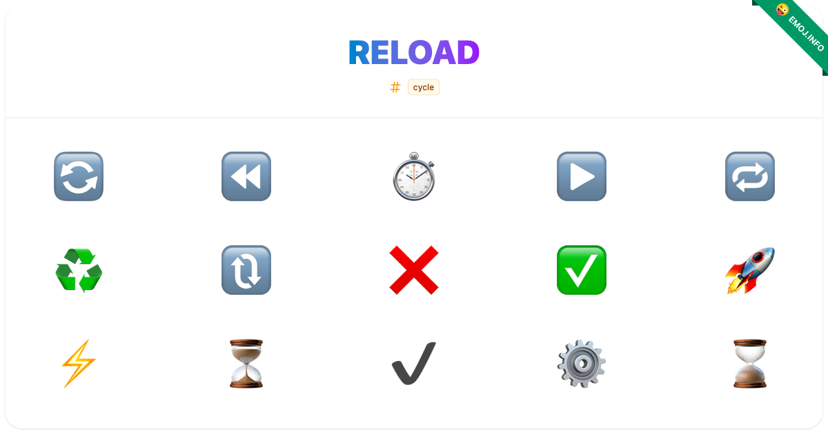 Reload Emojis 🔄 ⏪ ⏱️ | Meaning, Copy & Paste