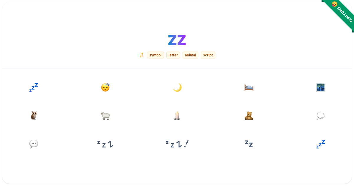Zz Emojis 💤 😴 🌙 | Meaning, Copy & Paste