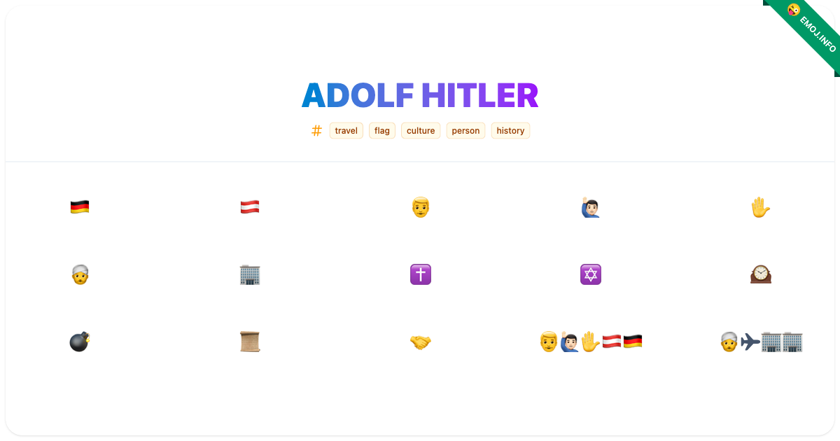 Adolf Hitler Emojis 🇩🇪 🇦🇹 👨 | Meaning, Copy & Paste