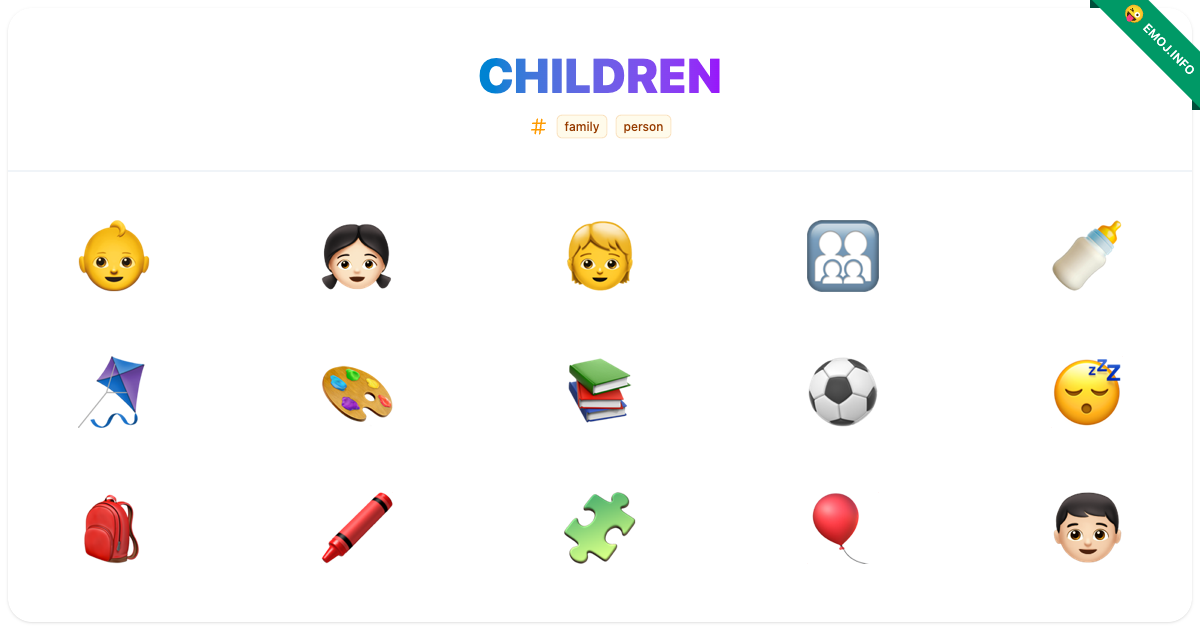 Children Emojis 👶 👧🏻 🧒 | Meaning, Copy & Paste