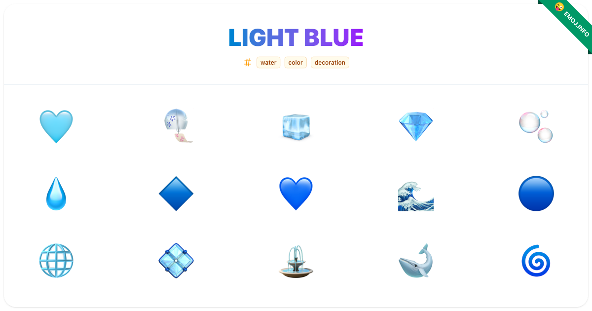Light Blue Emojis 🩵 🎐 🧊 | Meaning, Copy & Paste