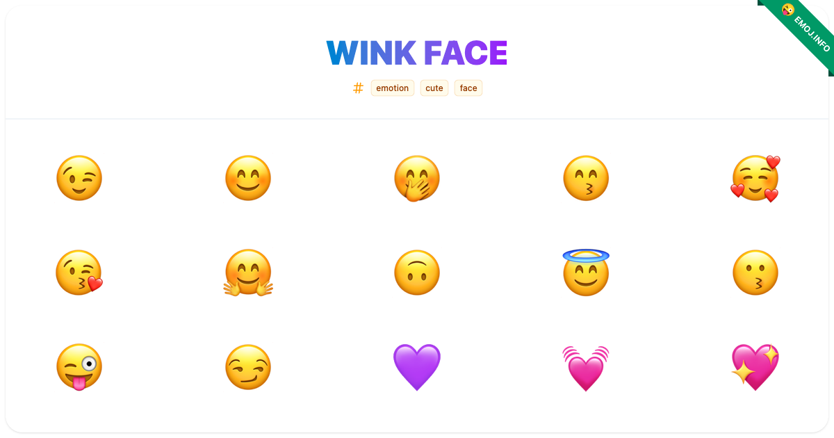 Wink Face Emojis 😉 😊 🤭 | Meaning, Copy & Paste