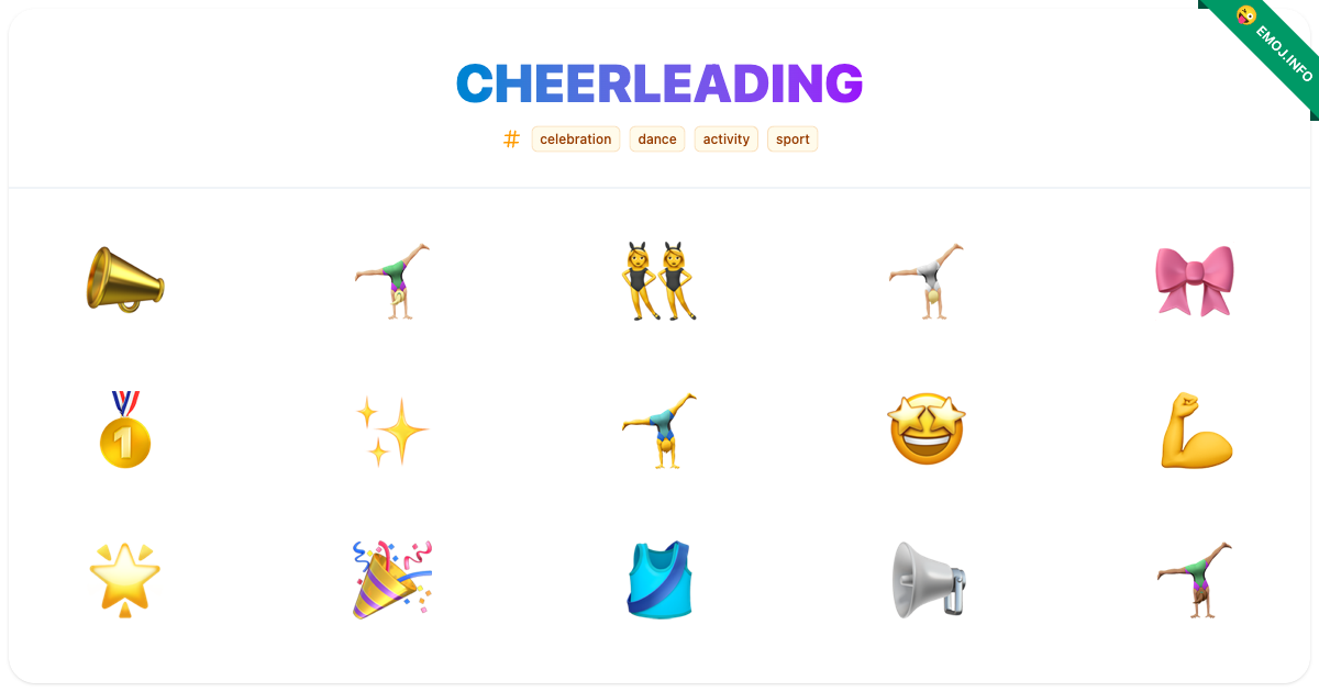 Cheerleading Emojis 📣 🤸🏼‍♀️ 👯‍♀️ | Meaning, Copy & Paste