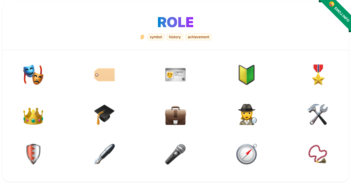 Role Emojis 🎭 🏷️ 🪪 | Meaning, Copy & Paste
