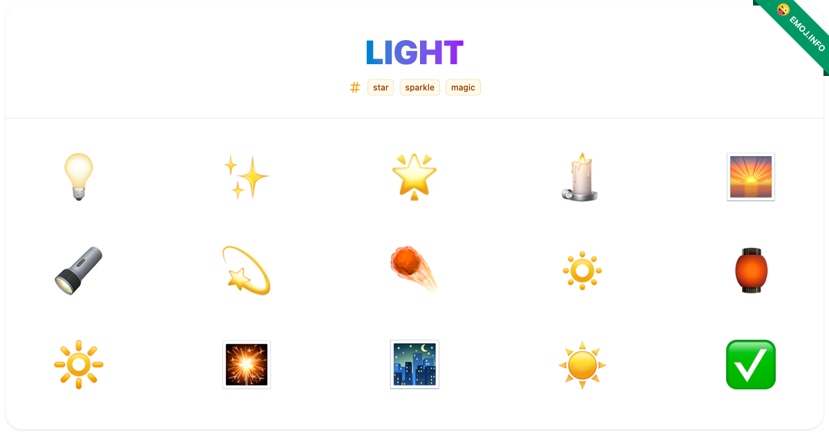 Light Emojis 💡 🌟 | Meaning, Copy & Paste