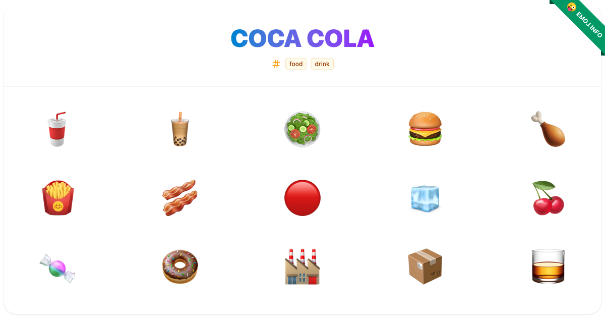 Coca Cola Emojis 🥤 🧋 🥗 | Meaning, Copy & Paste