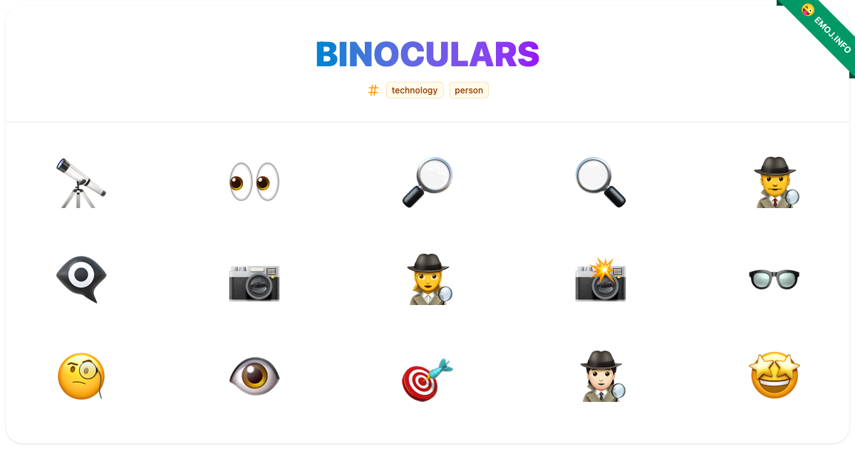 Binoculars Emojis 🔭 👀 🔎 | Meaning, Copy & Paste