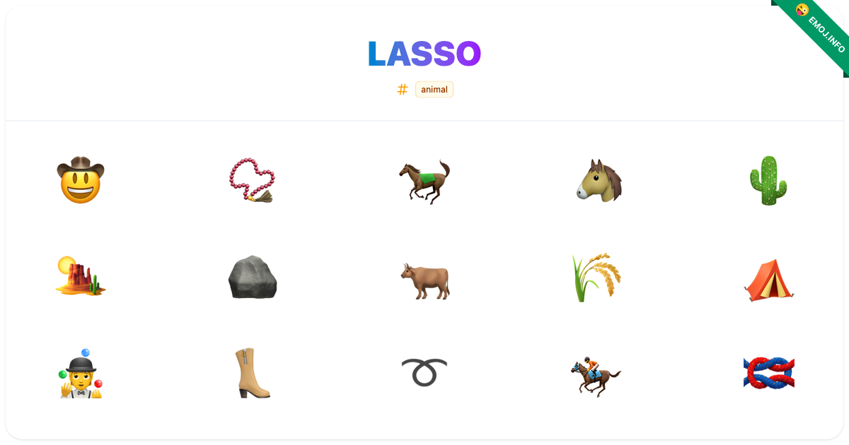 Lasso Emojis 🤠 📿 🐎 | Meaning, Copy & Paste
