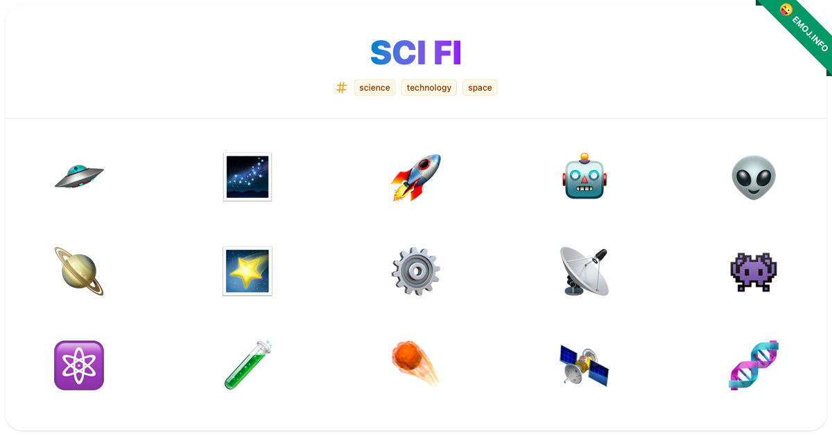 Sci Fi Emojis 🛸 🌌 🚀 | Meaning, Copy & Paste