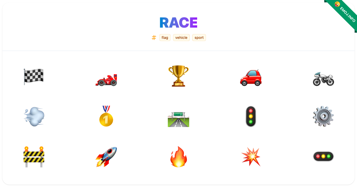 Race Emojis 🏁 🏎️ 🏆 | Meaning, Copy & Paste