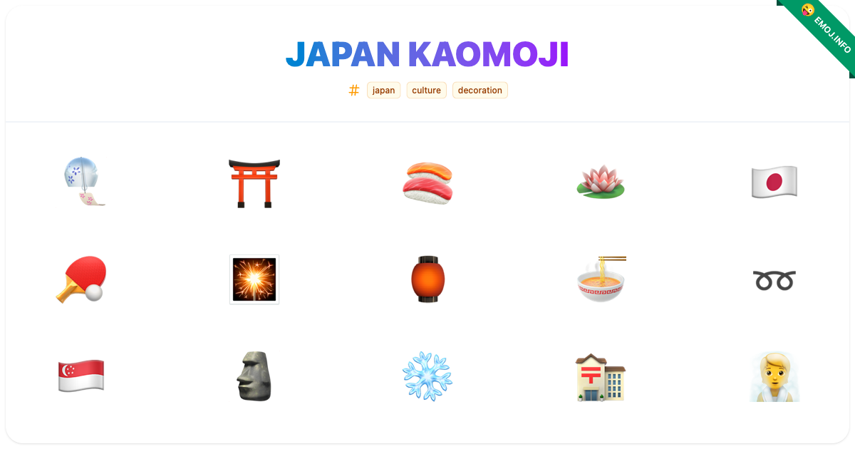 Japan Kaomoji Emojis 🎐 ⛩️ 🍣 | Meaning, Copy & Paste