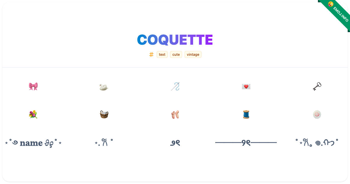 Coquette Emojis 🎀 🦢 🪡 | Meaning, Copy & Paste
