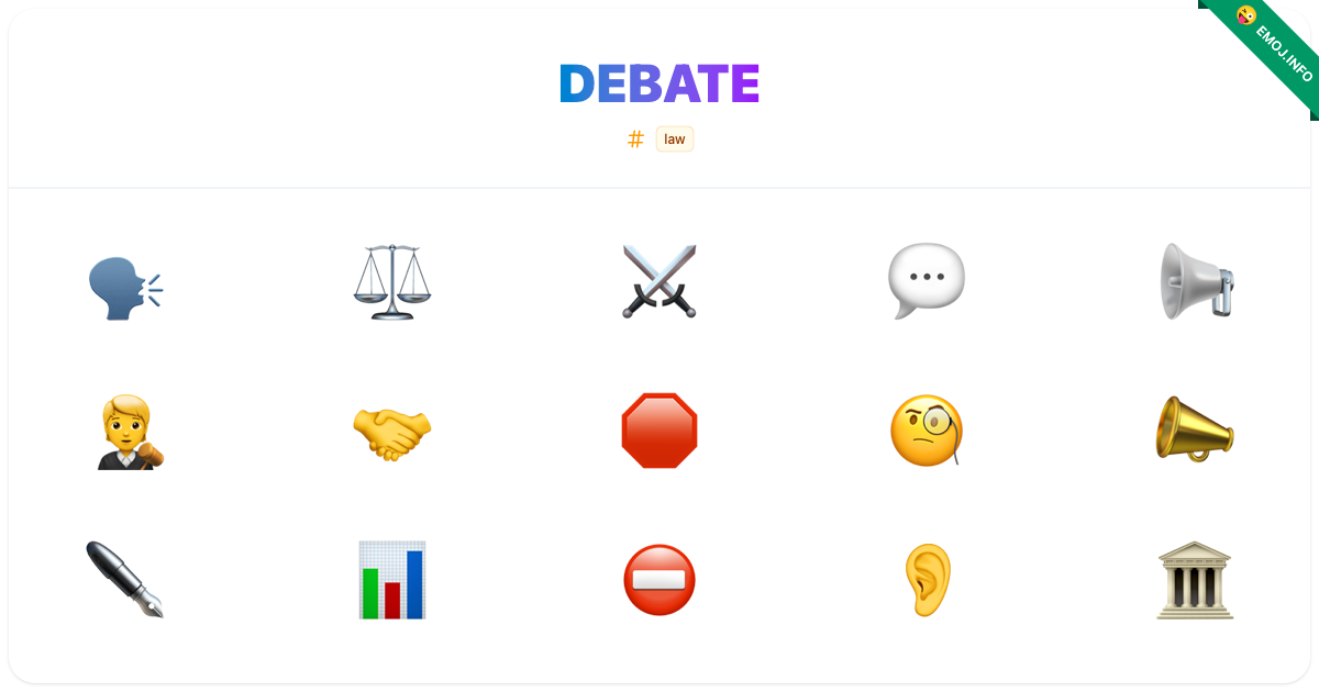 Debate Emojis 🗣️ ⚖️ ⚔️ | Meaning, Copy & Paste