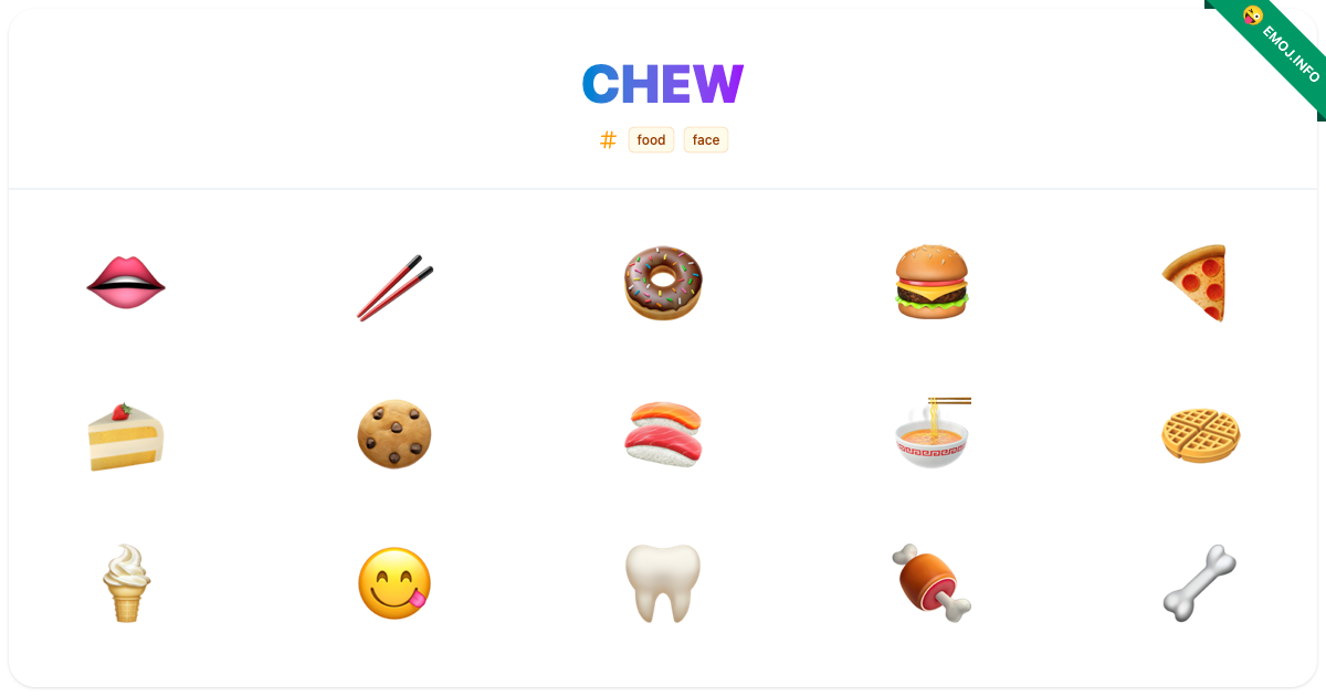 Chew Emojis 👄 🥢 🍩 | Meaning, Copy & Paste