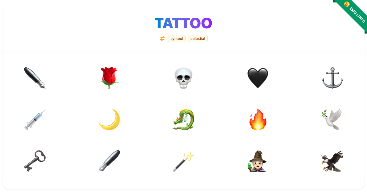 Tattoo Emojis ️ 🌹 💀 | Meaning, Copy & Paste