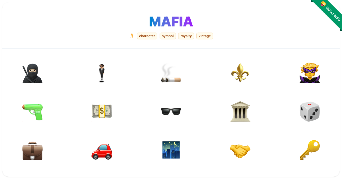 Mafia Emojis 🥷🏻 🕴🏻 🚬 | Meaning, Copy & Paste