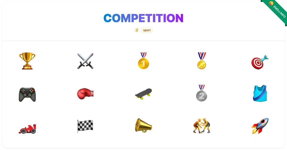 Competition Emojis 🏆 ⚔️ 🥇 | Meaning, Copy & Paste