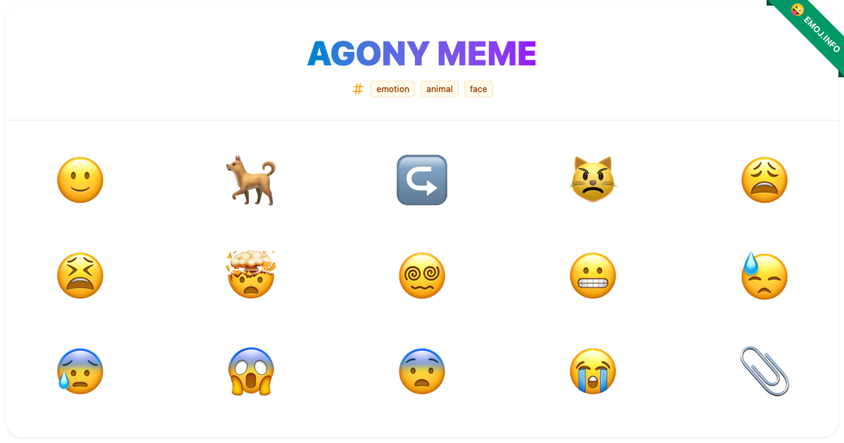Agony Meme Emojis 🙂 🐕 ↪️ | Meaning, Copy & Paste