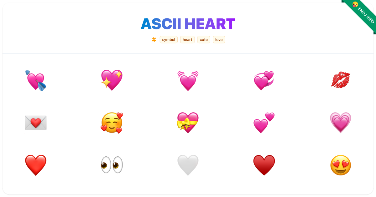Ascii Heart Emojis 💘 💖 💓 | Meaning, Copy & Paste