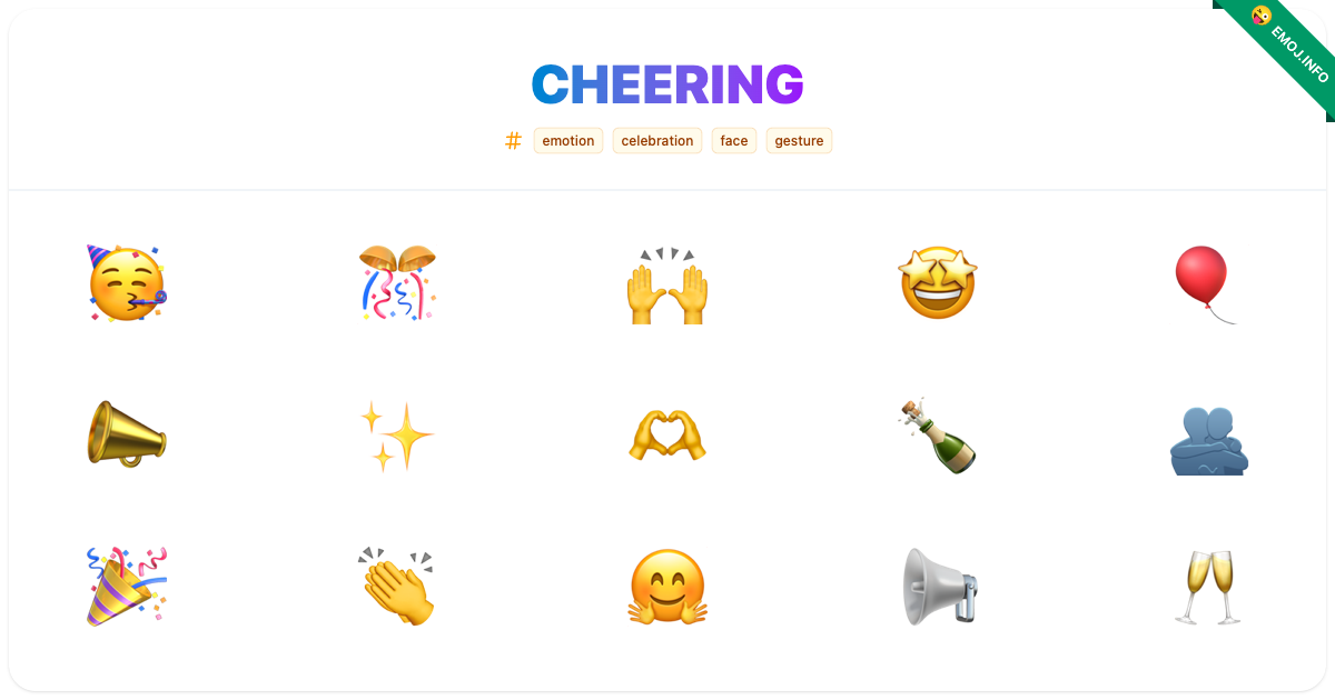 Cheering Emojis 🥳 🎊 🙌 | Meaning, Copy & Paste