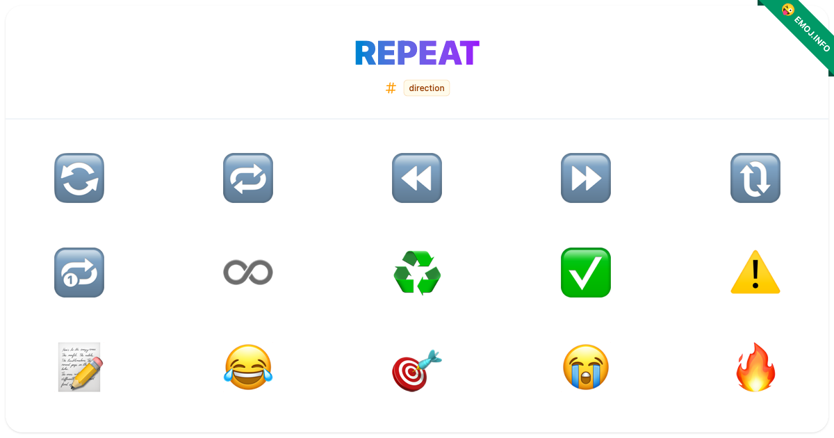 Repeat Emojis 🔄 🔁 ⏪ | Meaning, Copy & Paste