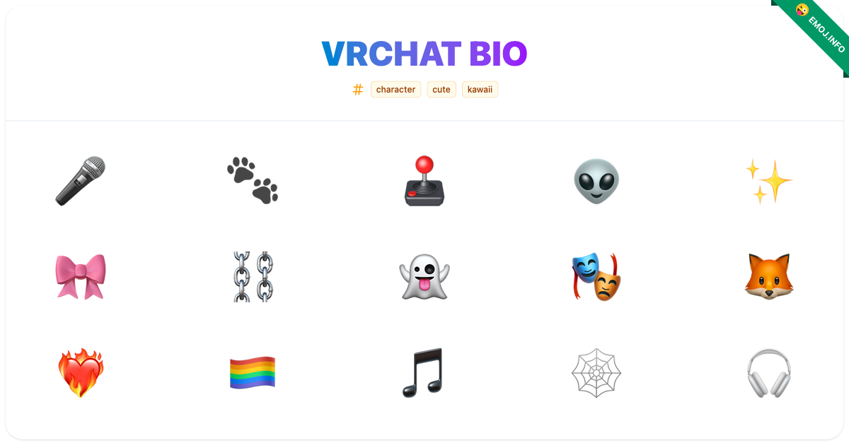 Vrchat Bio Emojis 🎤 🐾 🕹️ | Meaning, Copy & Paste