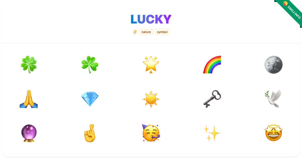 Lucky Emojis 🍀 ☘️ 🌟 | Meaning, Copy & Paste