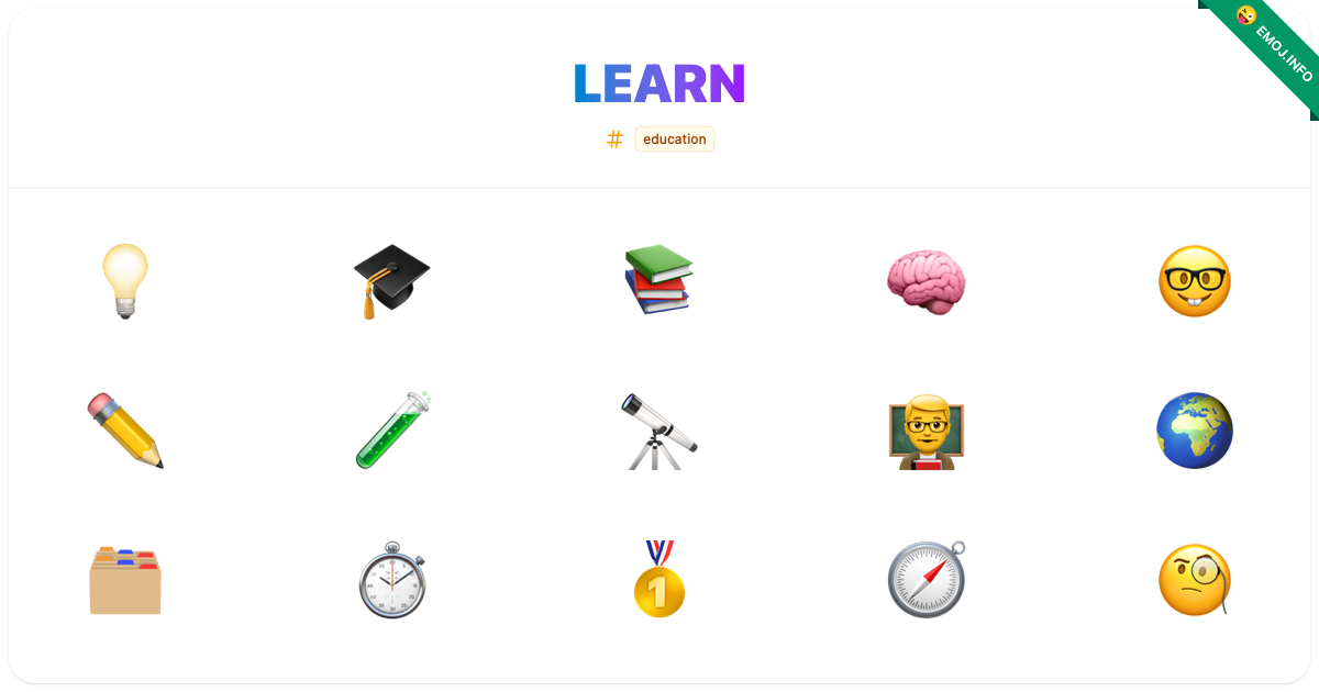Learn Emojis 💡 🎓 📚 | Meaning, Copy & Paste