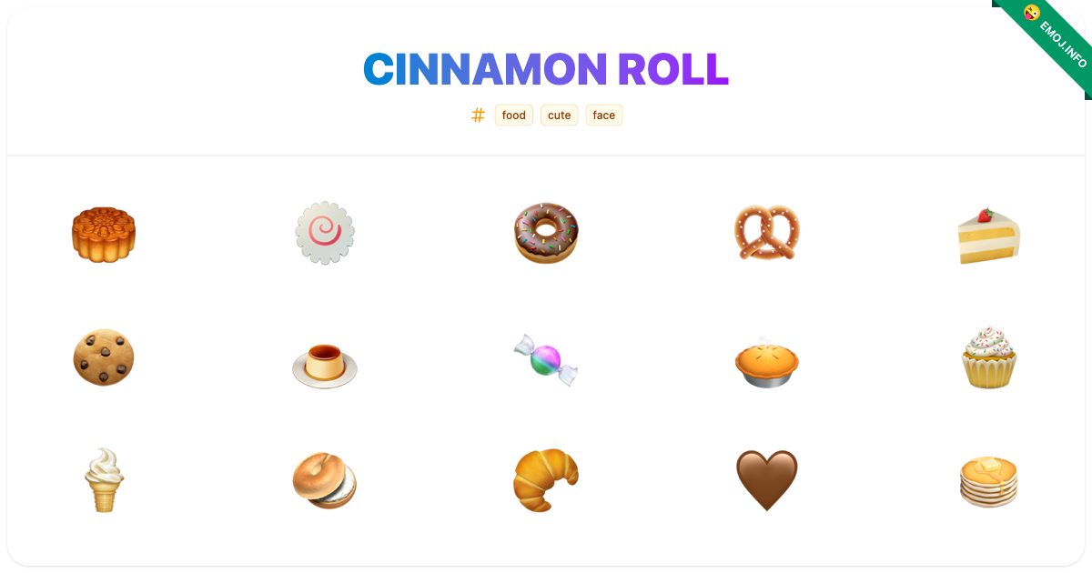 Cinnamon Roll Emojis 🥮 🍥 🍩 | Meaning, Copy & Paste