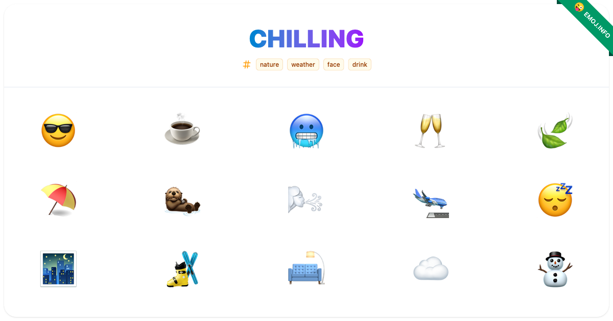 Chilling Emojis 😎 ☕ 🥶 | Meaning, Copy & Paste