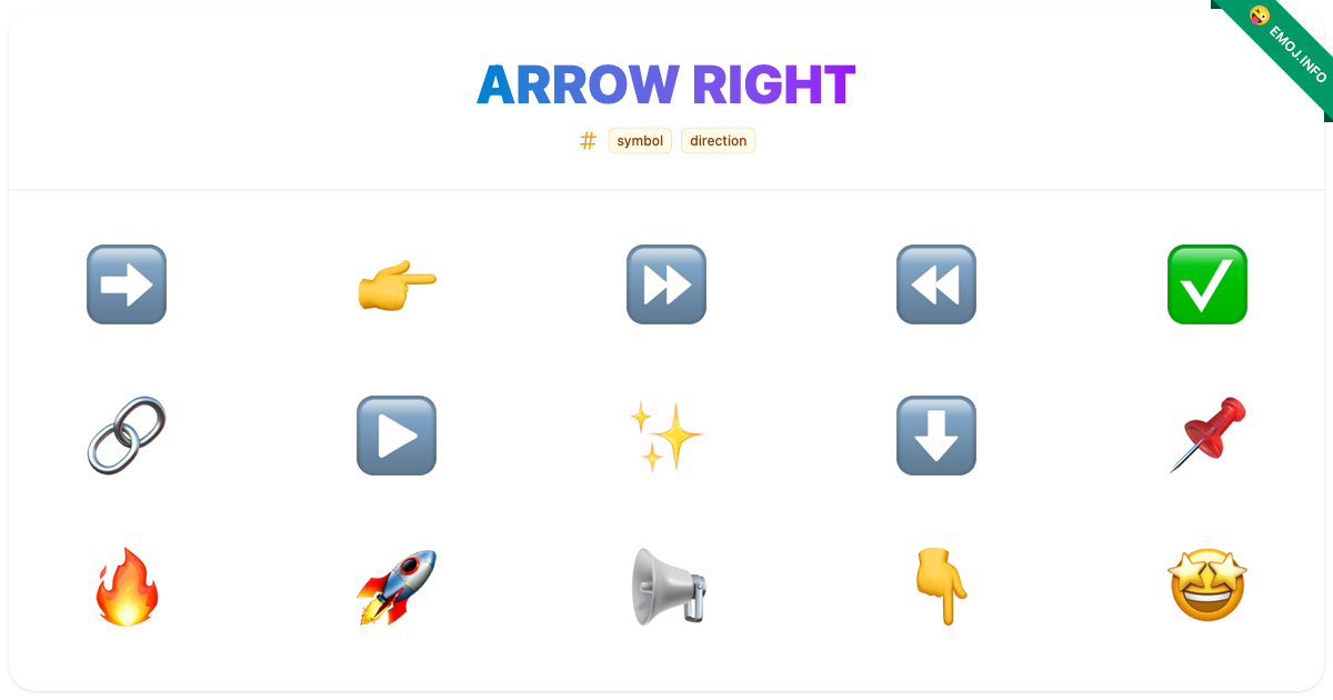Arrow Right Emojis ️ 👉 ⏩ | Meaning, Copy & Paste