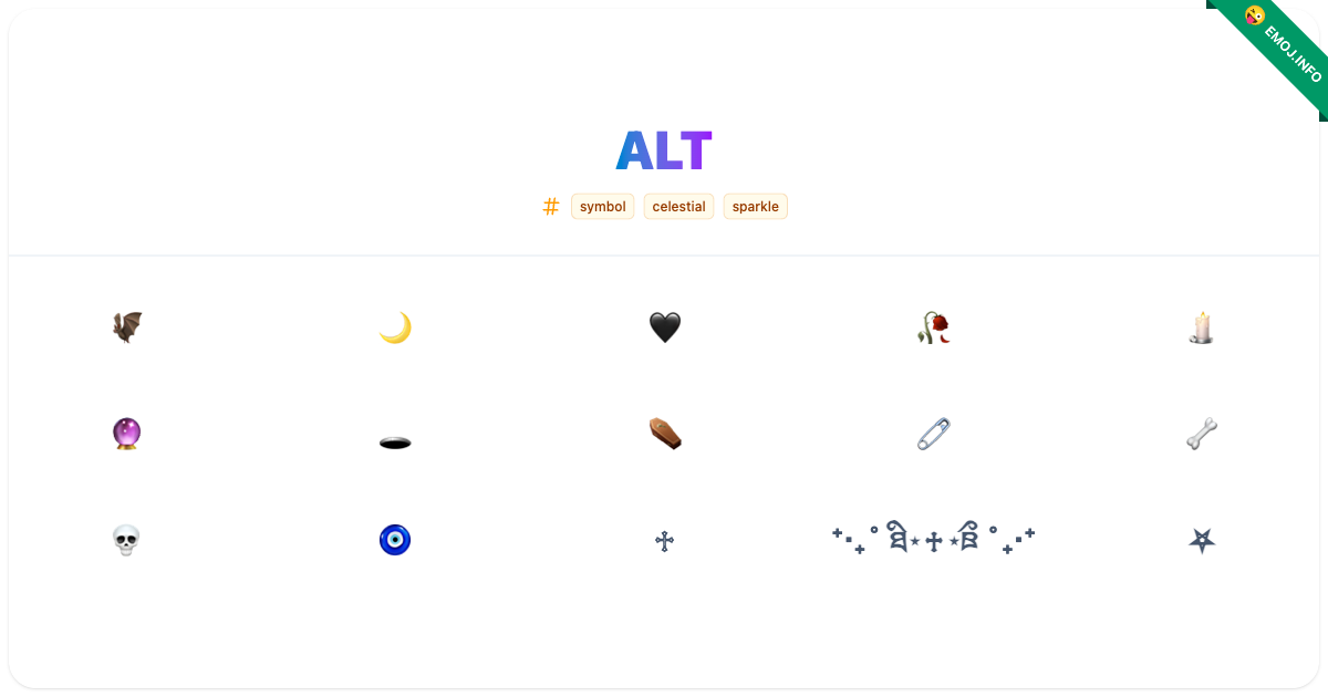Alt Emojis 🦇 🌙 🖤 | Meaning, Copy & Paste