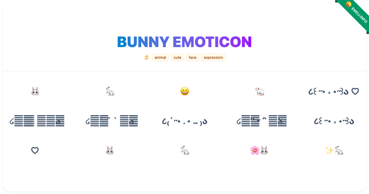 Bunny Emoticon Emojis 🐰 🐇 😀 | Meaning, Copy & Paste