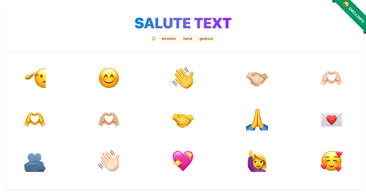 Salute Text Emojis 🫡 😊 👋 | Meaning, Copy & Paste