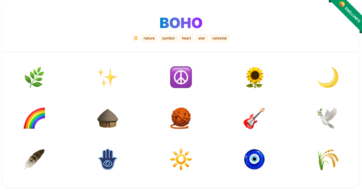 Boho Emojis 🌿 ☮️ | Meaning, Copy & Paste